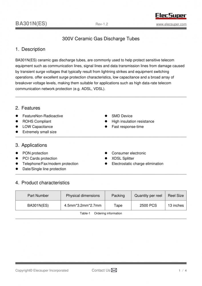 BA301N(ES) datasheet page 1