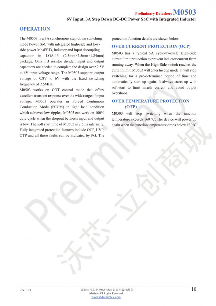 M0503 datasheet page 10