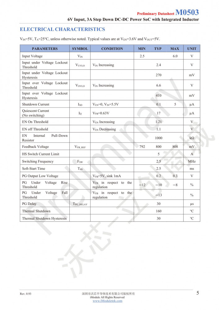 M0503 datasheet page 5