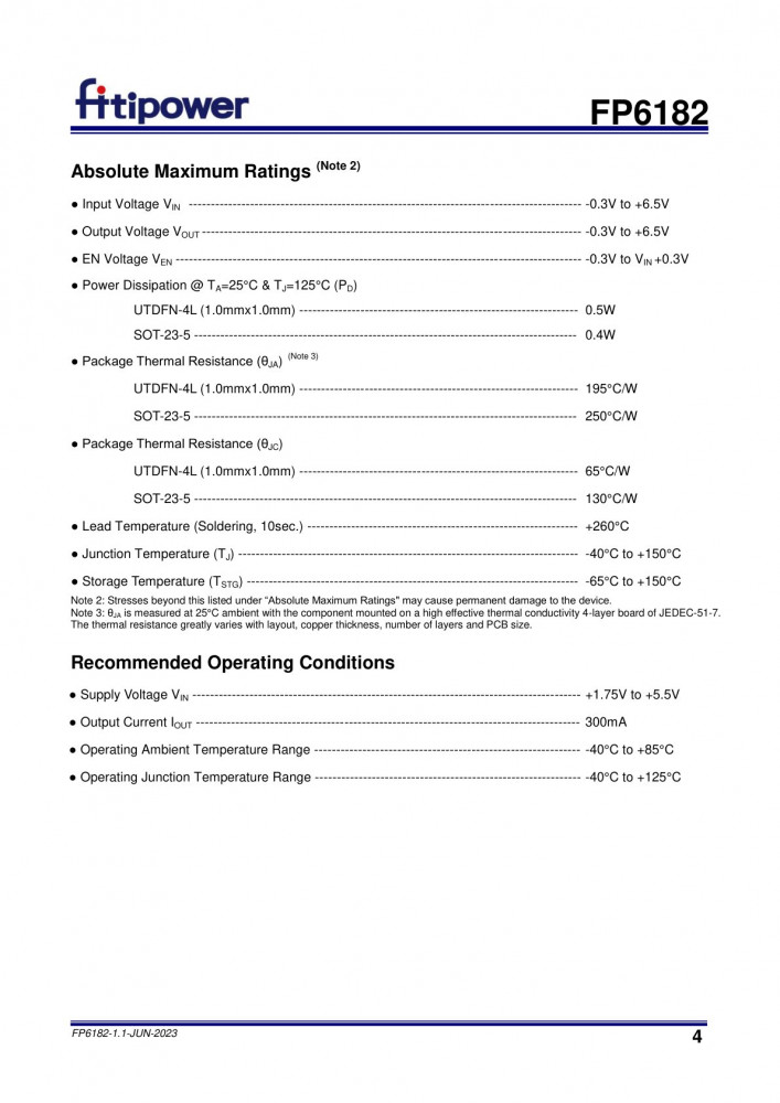 FP6182 datasheet page 4