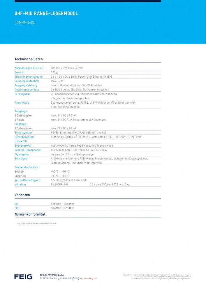 ID MRMU400 technical document page 2