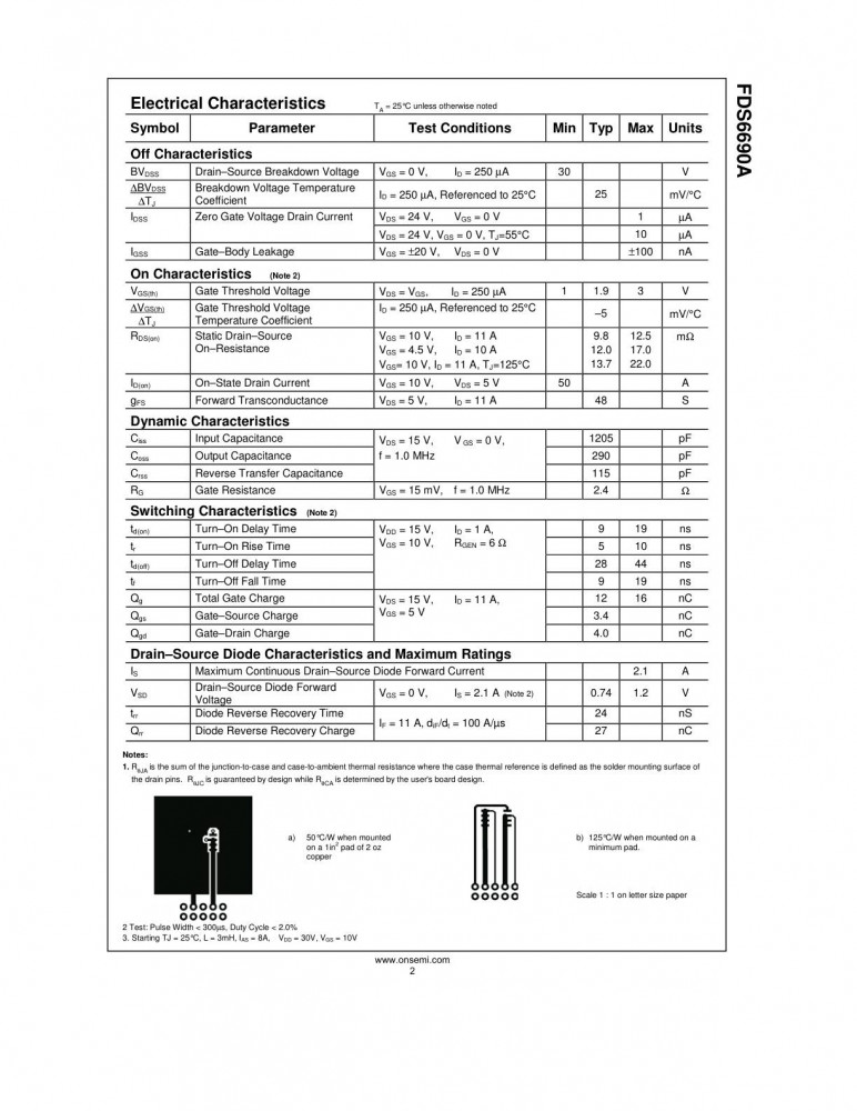 FDS6690A datasheet page 2
