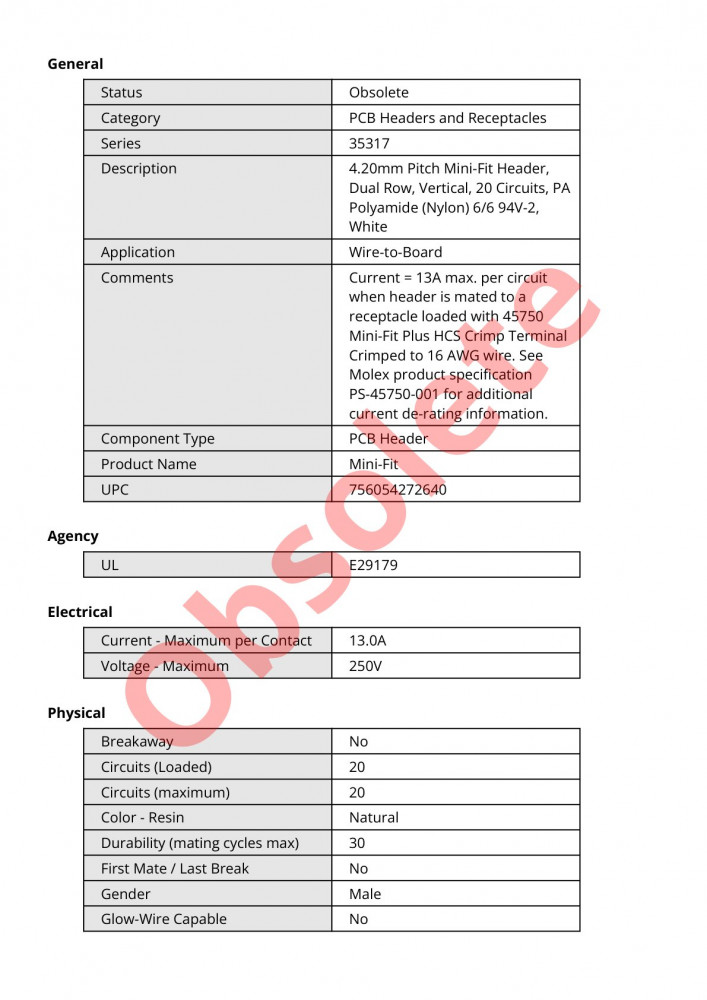 Product document image 2 for MOLEX 353172020
