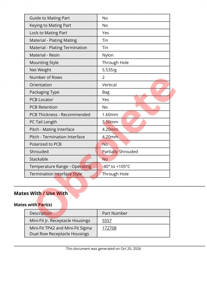 Product document image 3 for MOLEX 353172020