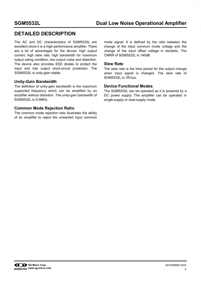 SGM5532L datasheet page 8