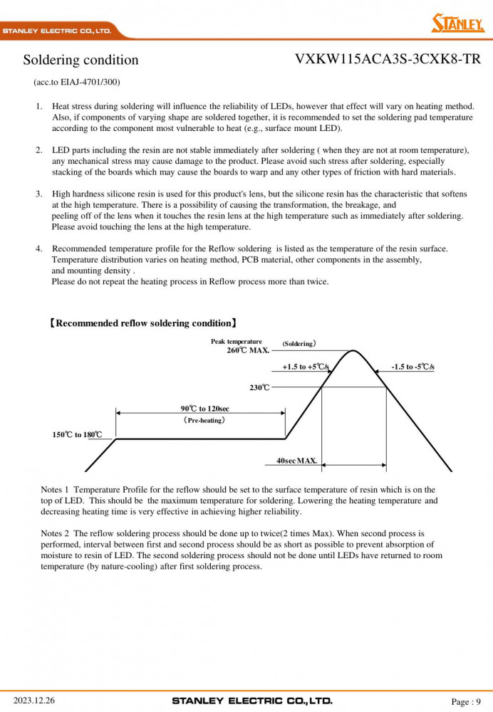 STANLEY VXKW115ACA3S-3CXK8 datasheet page 9