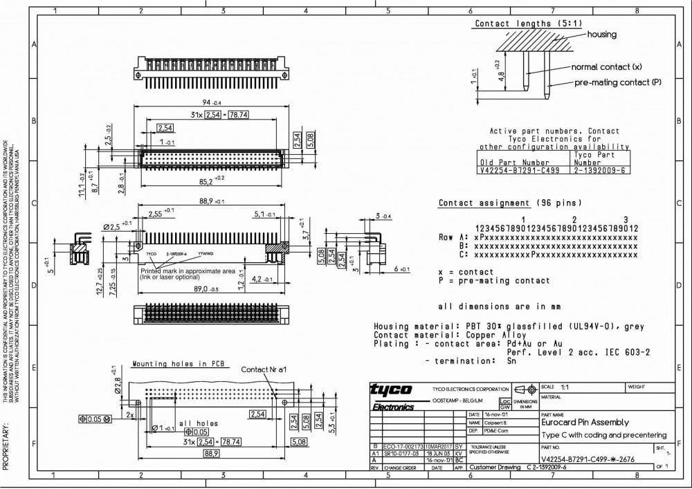 TE Connectivity 2-1392009-6 technical document preview