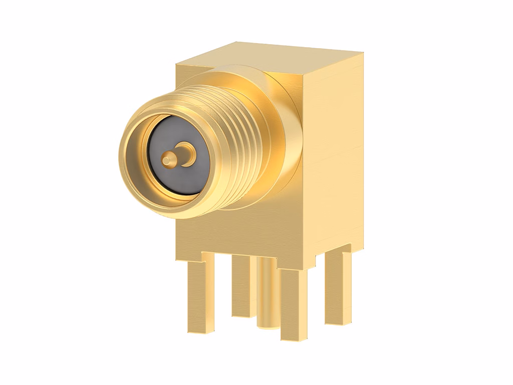 BNC Jack, Straight, Bulkhead Receptacle, PCB, Through Hole, Black PBT Housing, Nut and Lockwasher Included, Tray, 75 Ohms