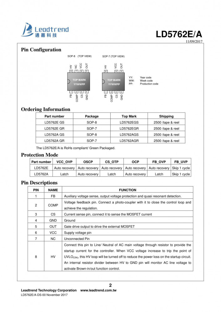 LD5762A document page 2