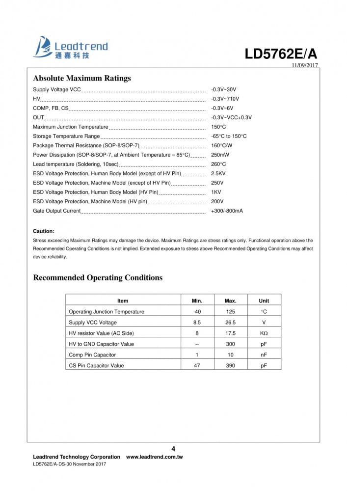 LD5762A document page 4