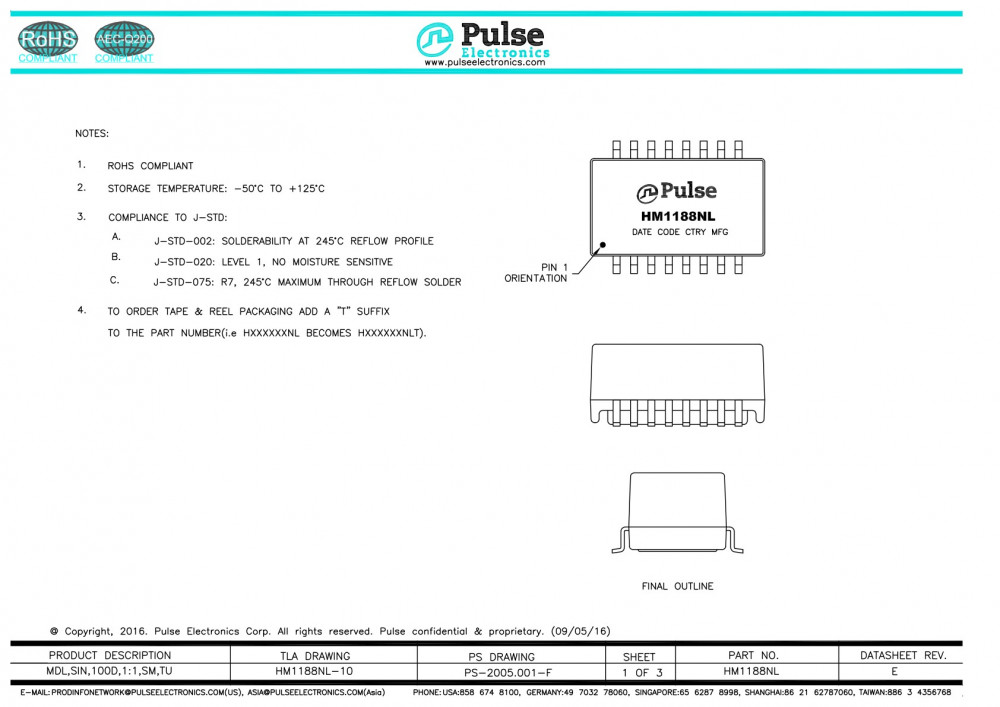 HM1188NLT datasheet page 1