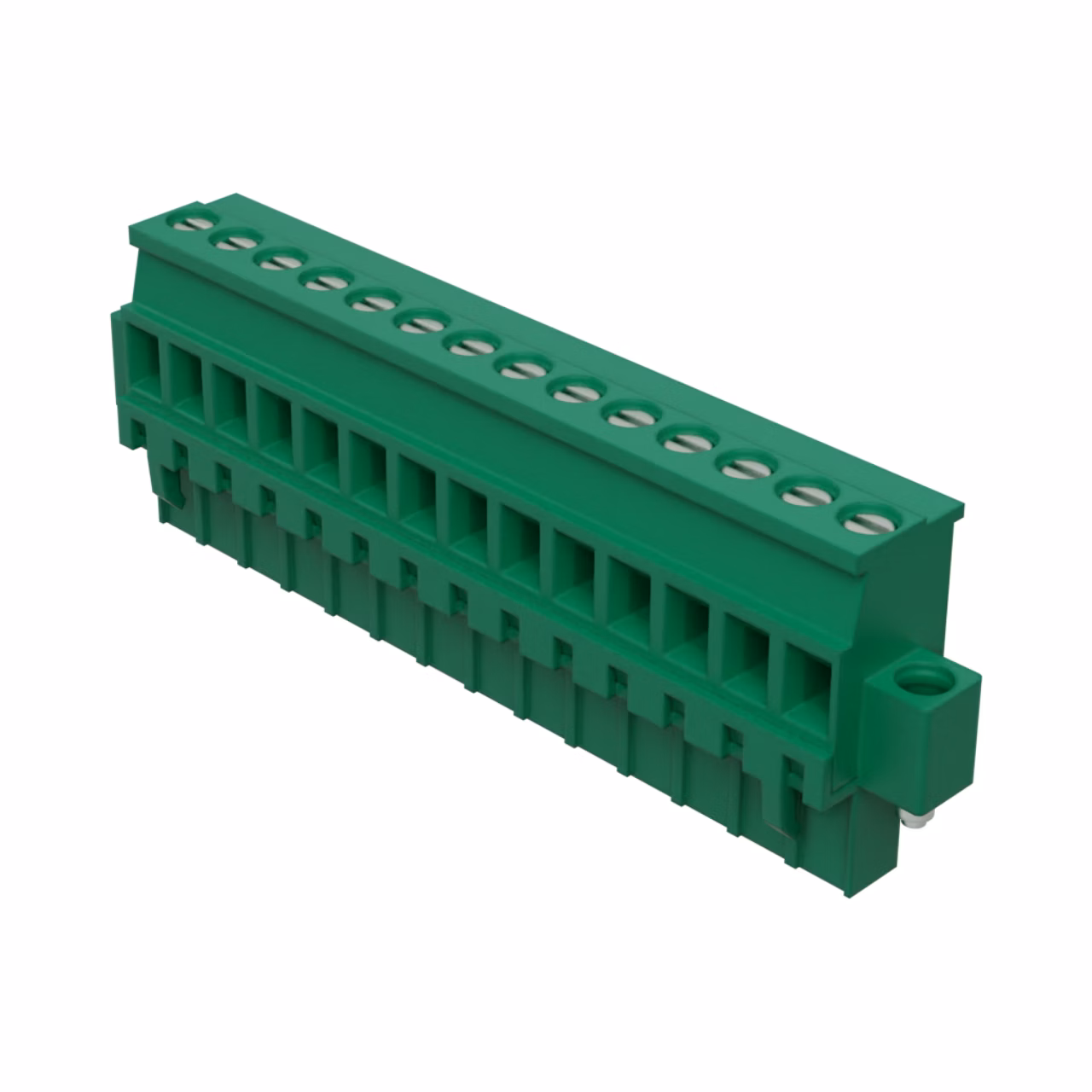 5.00mm Pitch Eurostyle Vertical Plug, with Retention Screws, Front Wire Entry, Green Housing, 14 Circuits for sale