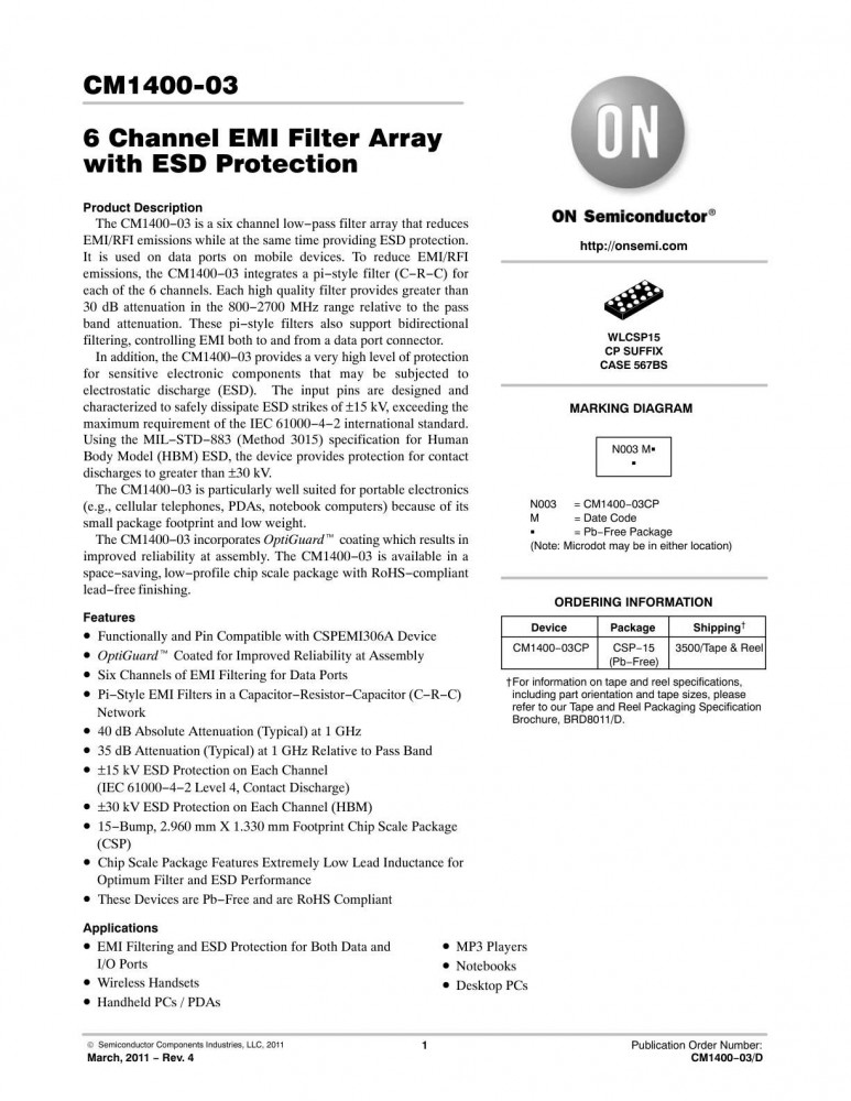 CM1400-03 datasheet page 1
