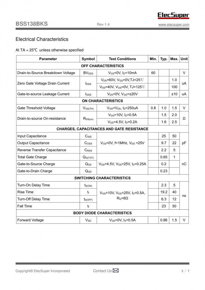 BSS138BKS datasheet page 3