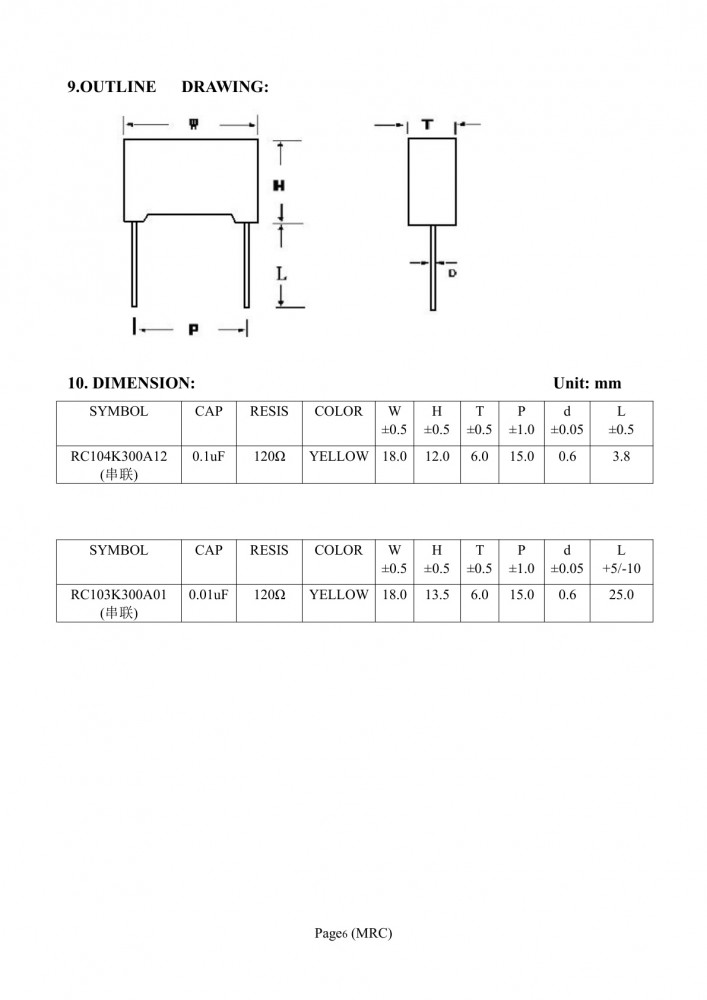 Jimson MRC specification page 7