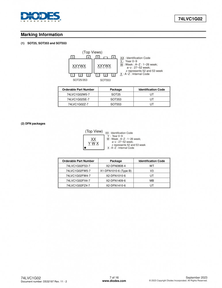 74LVC1G02FW5-7 datasheet page 7