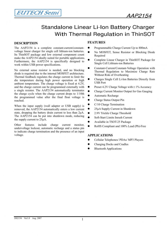 AAP2154 datasheet page 1