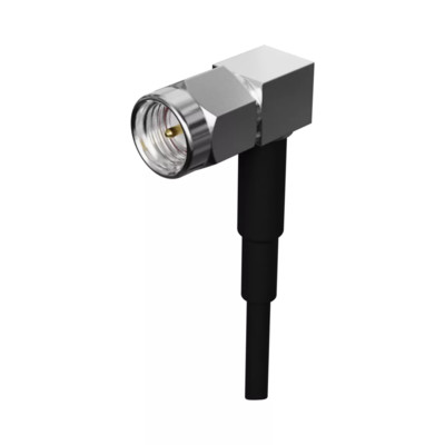 SMA Plug, Right-Angle, Crimp, RG-174, RG-188 and RG-316 Cable, Body Passivated Stainless Steel, One Piece Per Bag, 50 Ohms for sale