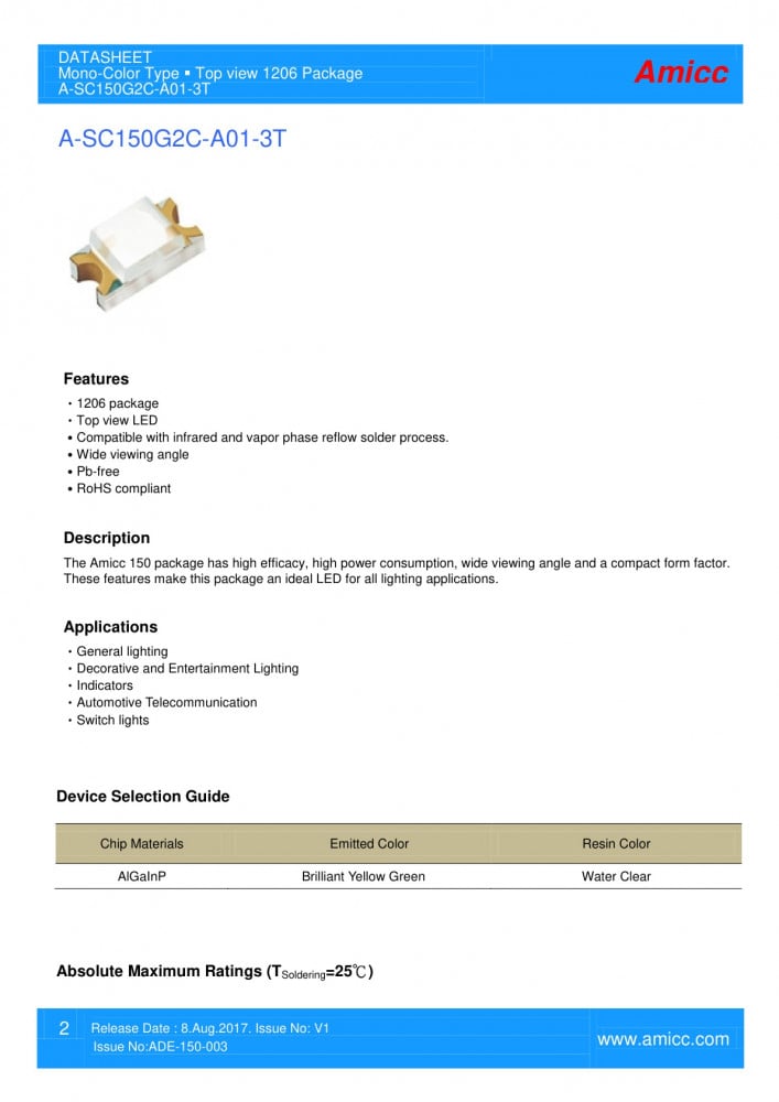 A-SC150G2C-A01-3T datasheet page 2