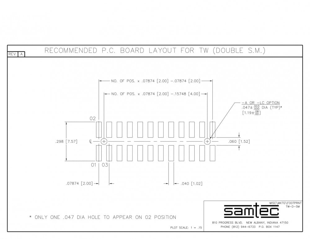 Samtec TW-10-04-L-D-320-SM-A technical document preview