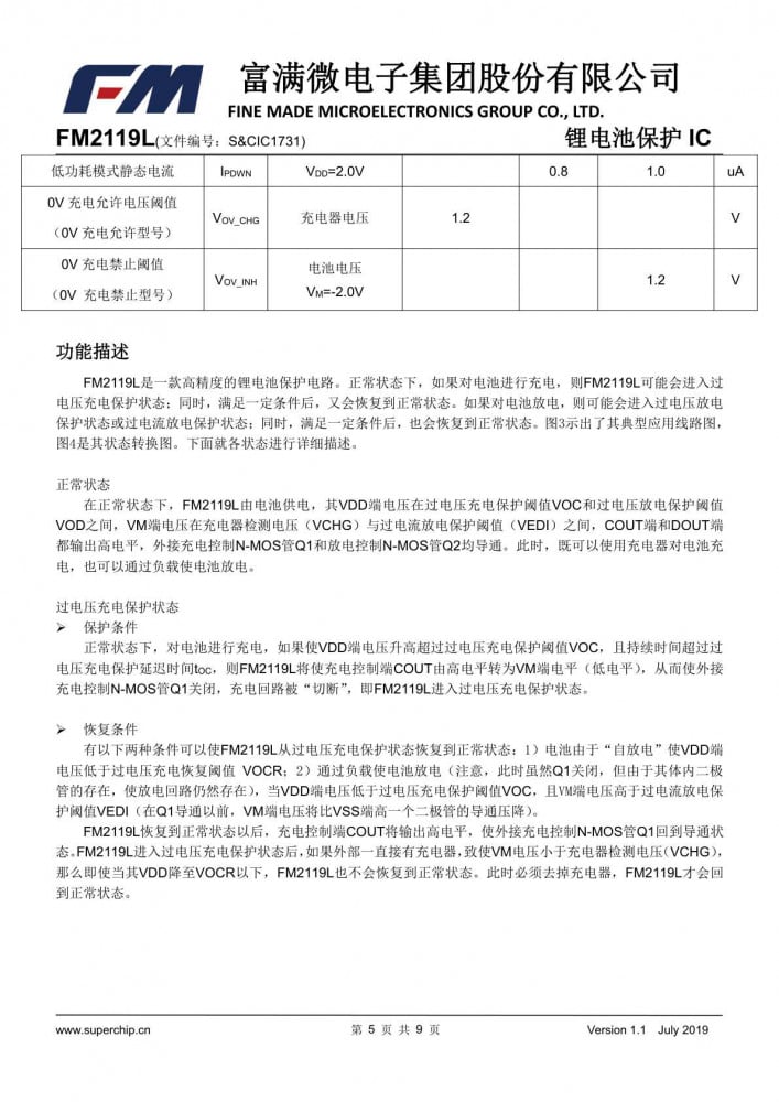 FM2119L datasheet page 5