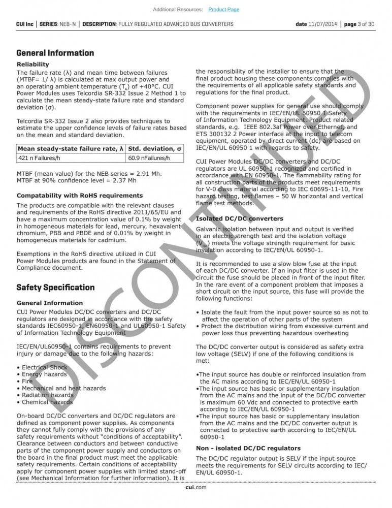 CUI NEB-N datasheet page 3