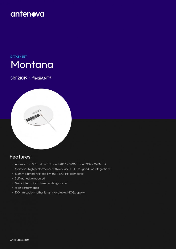 Montana datasheet page 1