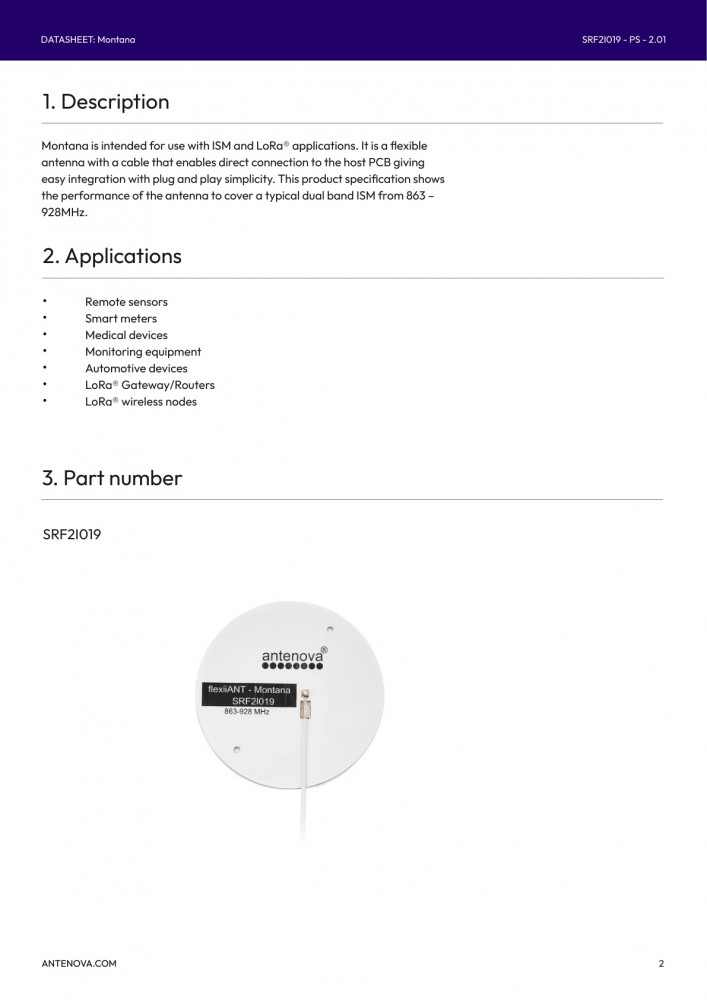 Montana datasheet page 2