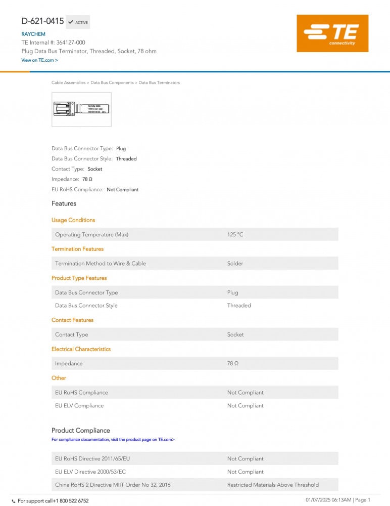 D-621-0415 technical document page 1