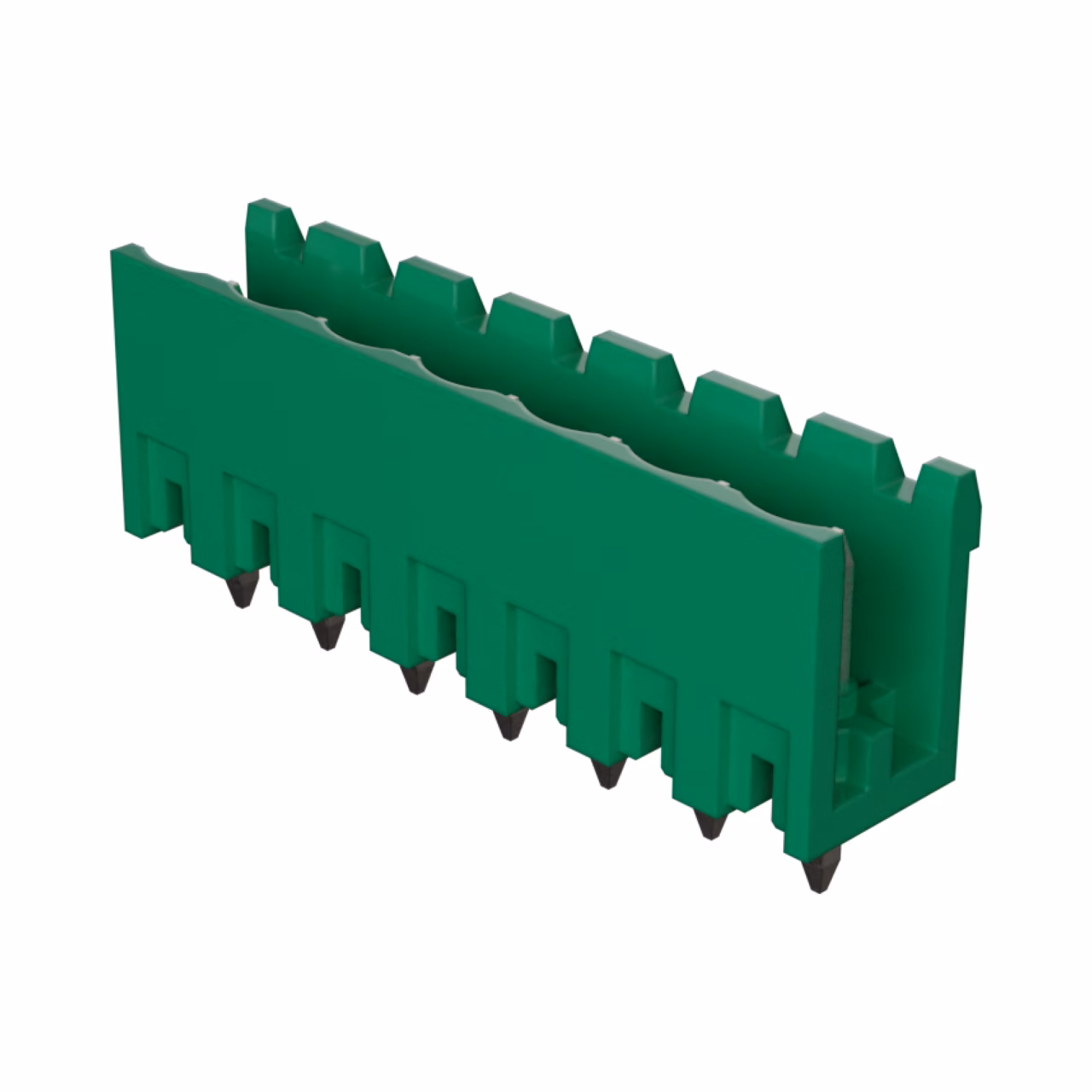 5.08mm Pitch Eurostyle Vertical PCB Header, Open Ends, Green Housing, 7 Circuits for sale