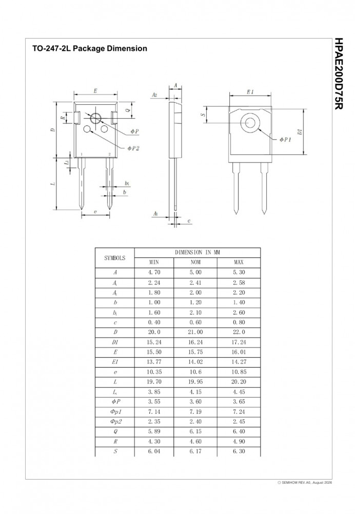 HPAE200D75R datasheet page 5
