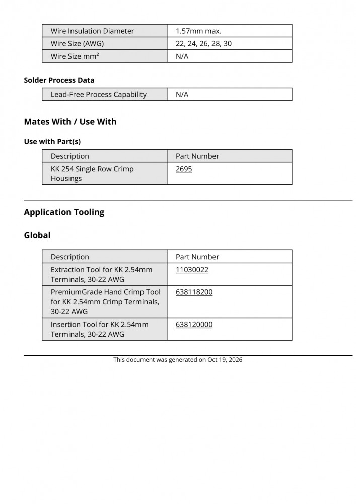 Molex KK 254 product specification page 3