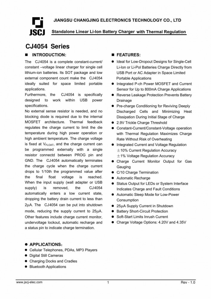 CJ4054 datasheet page 1