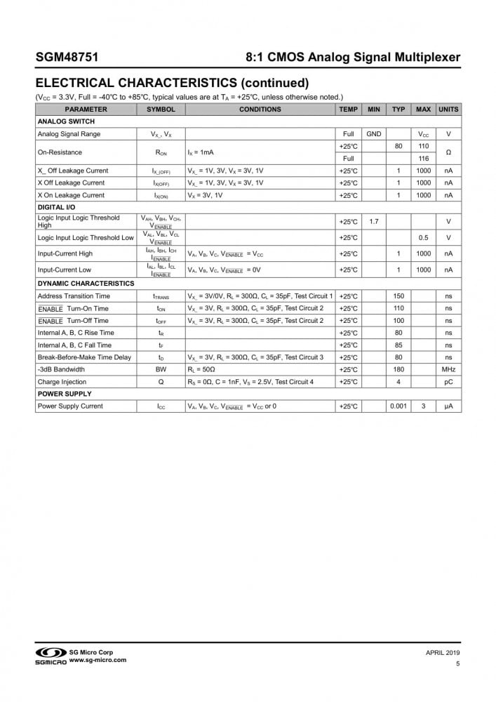 SGM48751 datasheet page 5