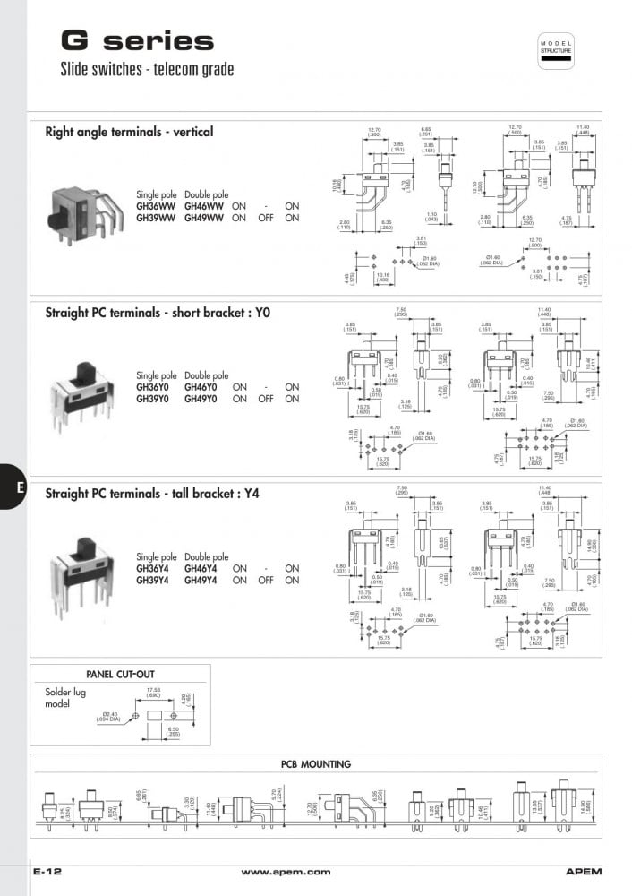 APEM GH39 series datasheet page 4