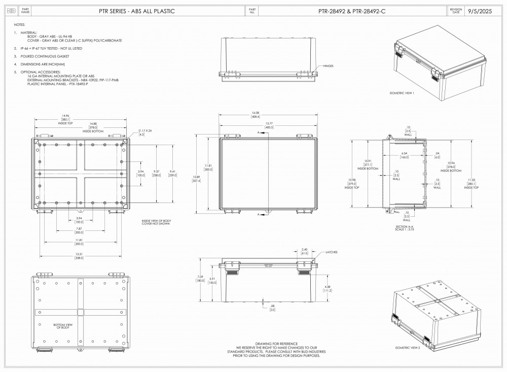 PTR-28492-C product drawing page