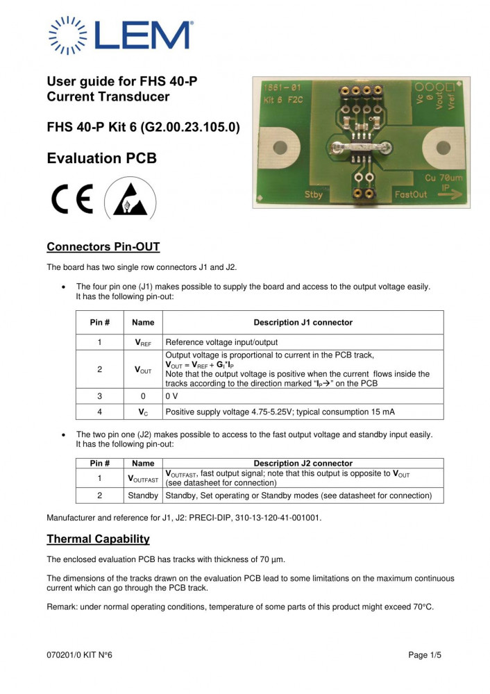 FHS 40-P Kit 6 documentation page 1