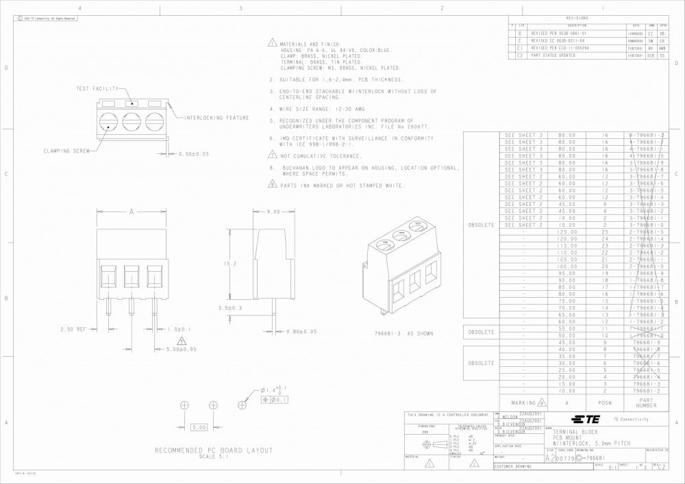 TE Connectivity 1-796681-2 technical drawing page 1