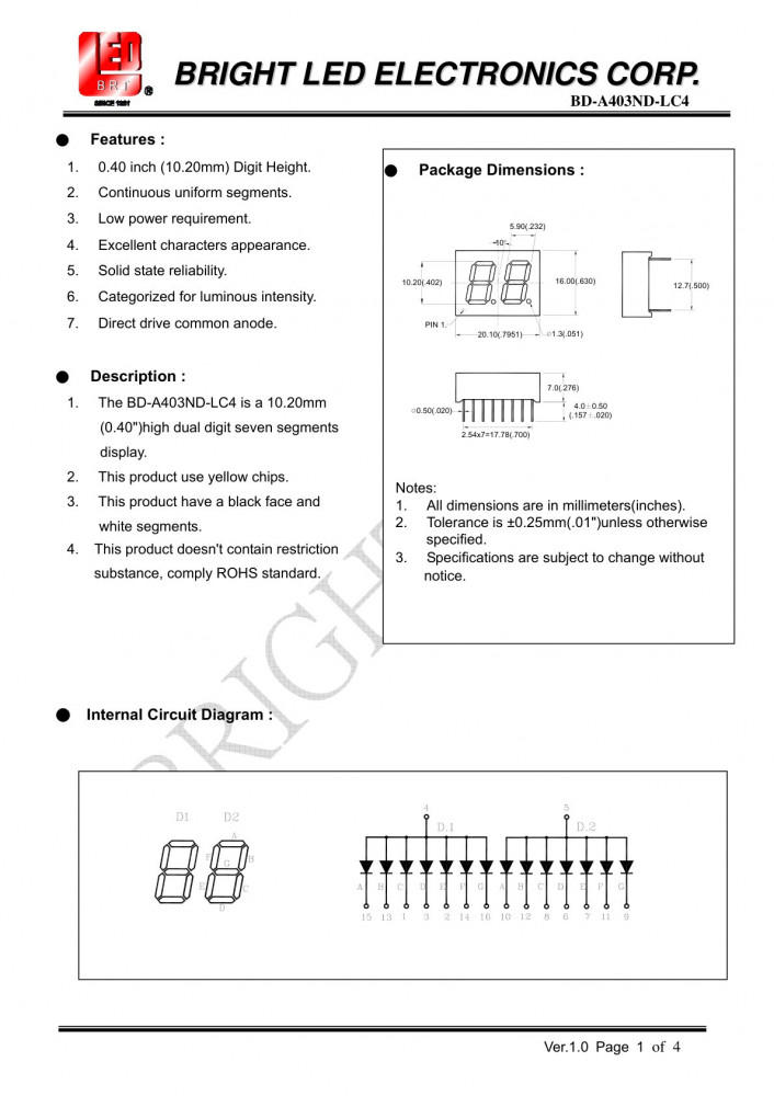 BD-A403ND-LC4 technical document page 1