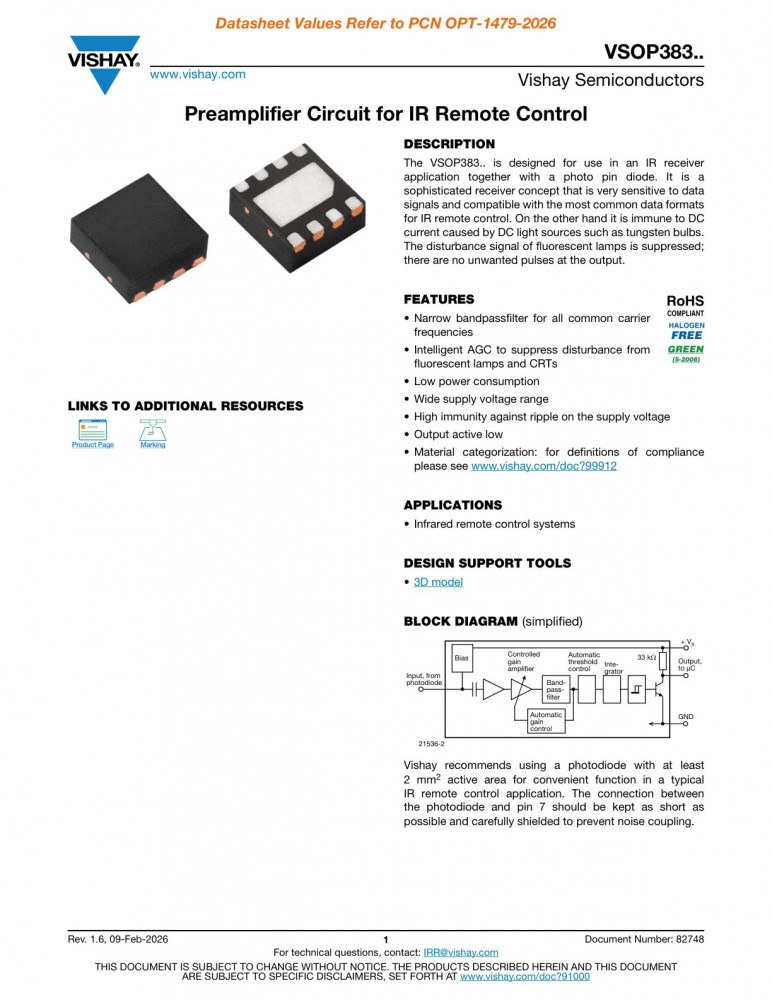 VSOP38338 datasheet page 1