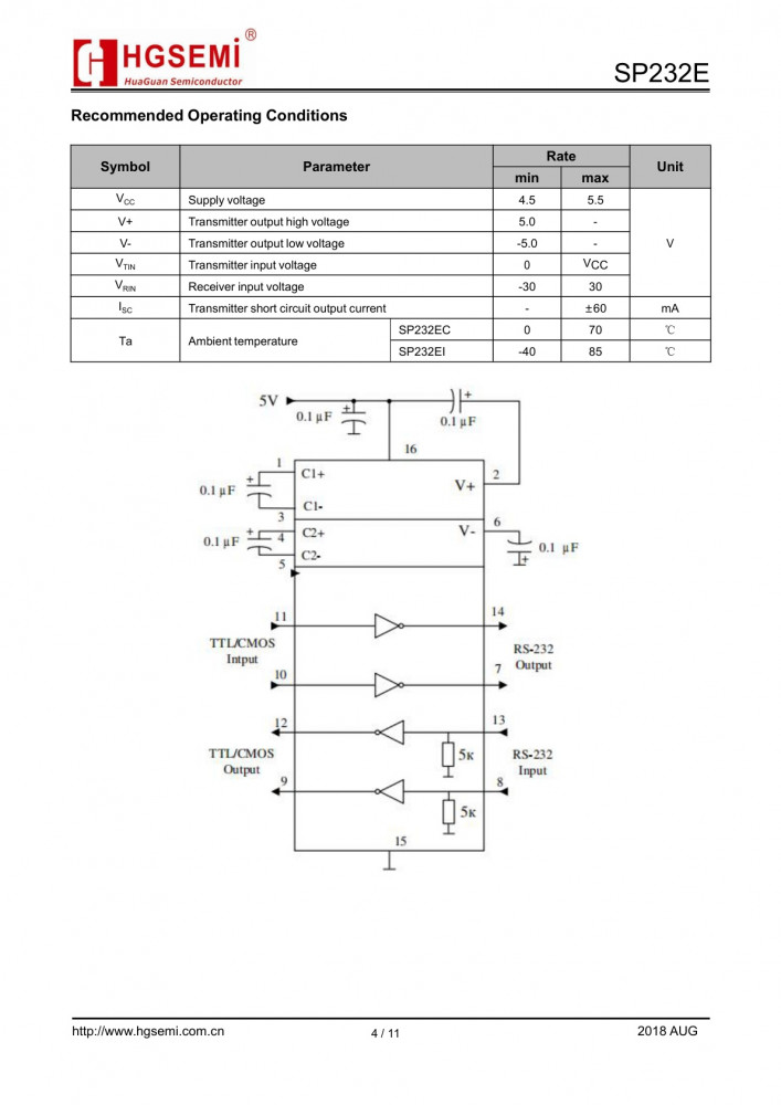 SP232ECMT/TR datasheet page 4