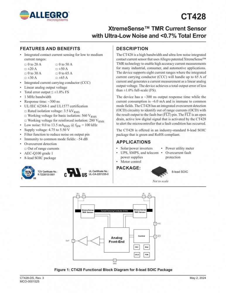 CT428 datasheet page 1
