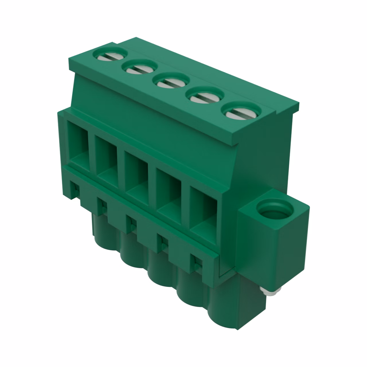 5.00mm Pitch Eurostyle Vertical Plug, with Retention Screws, Rear Wire Entry, Green Housing, 5 Circuits for sale