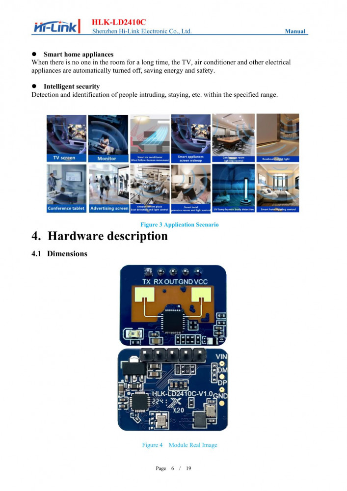 HLK-LD2410C-P technical manual page 6