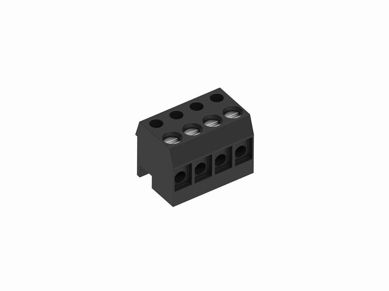 3.50mm Pitch Eurostyle 55° Wire Entry Fixed Mount PCB Terminal Block, 4 Circuits