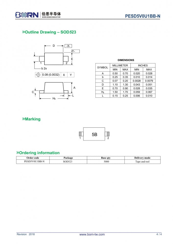 PESD5V0U1BB-N datasheet page 4