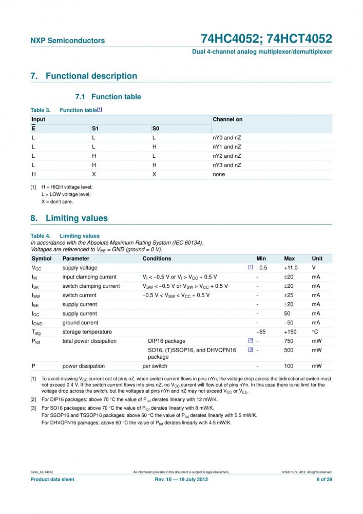 MC74HC4052 technical document page 6