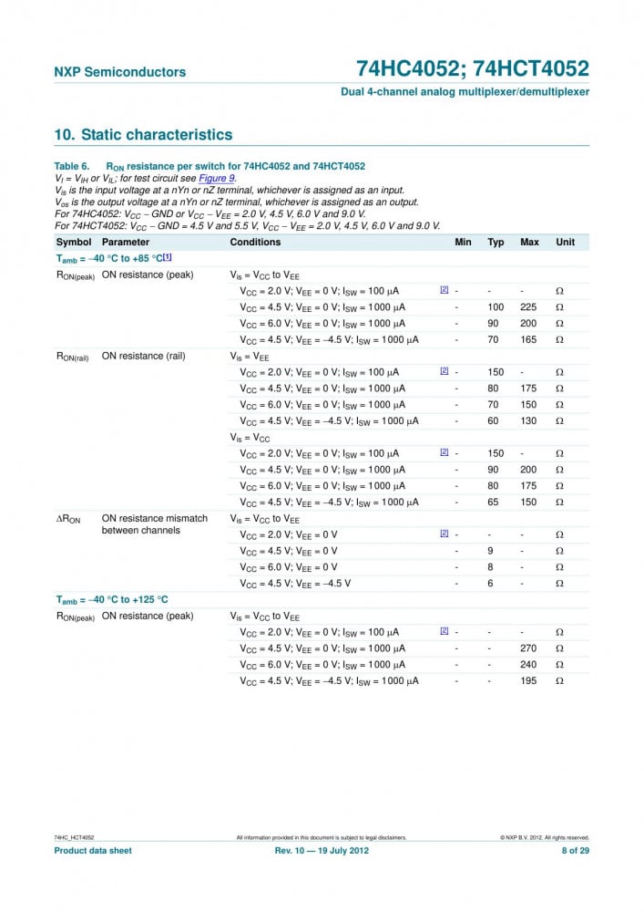 MC74HC4052 technical document page 8