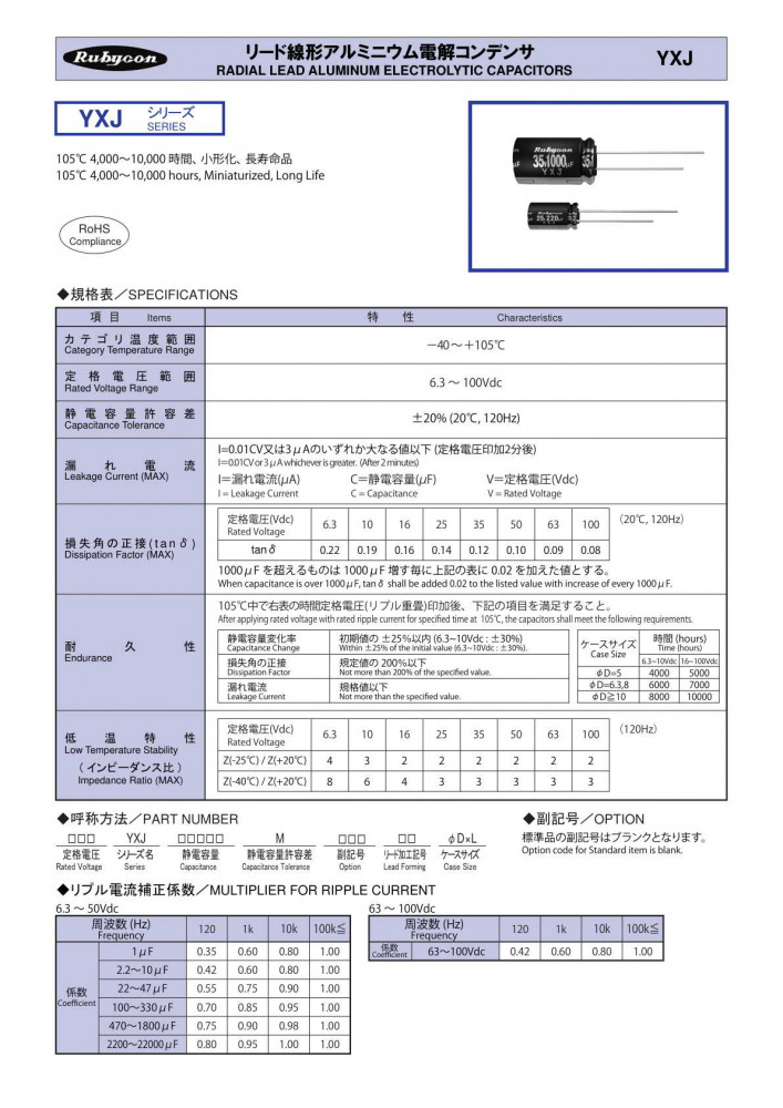 YXJ series technical document, page 1