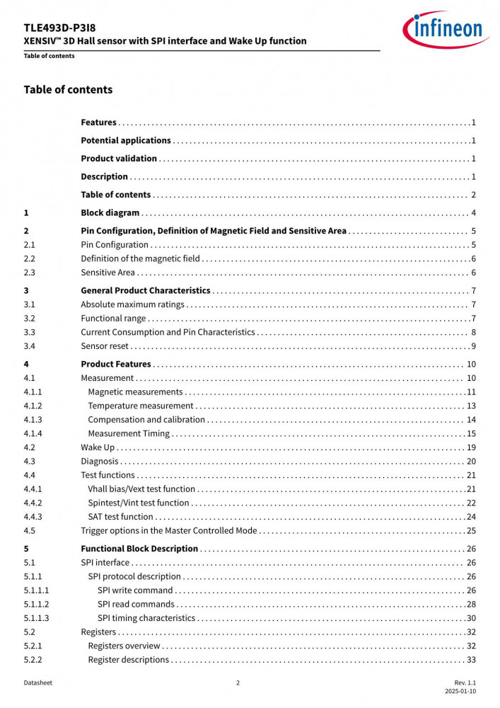 TLE493DP3I8XTMA1 datasheet page 2